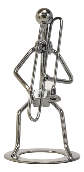 Music Instrument Trombone Player Musician 3D Hand Sculpted Metal Art ...