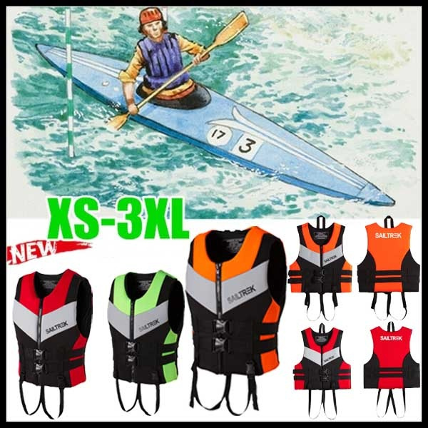 Neoprene Life Jacket Adult Water Sports Fishing Vest Kayak Rowing ...
