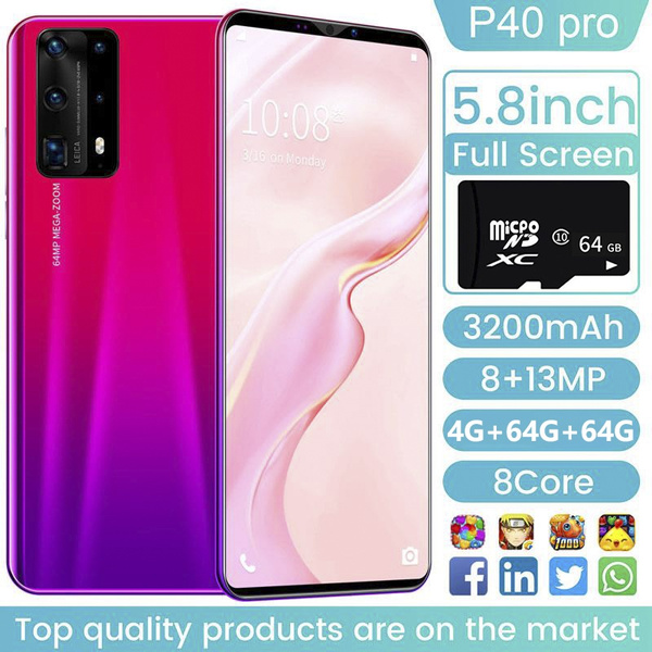P40 Plus Smartphone with 4+64 GB+64G TF Large Memory 5.8 Inch Screen ...