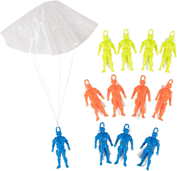 Mini Parachute Army Men - 12-Pack Miniature Paratrooper with Parachute ...