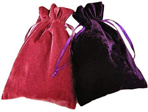 Paper Mart Tarot Rune Dice Gift Bags: Rose and Purple Velvet Drawstring ...