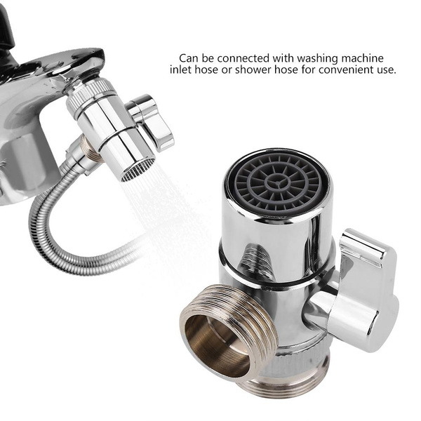 Bathroom Kitchen Basin Sink Faucet Splitter Diverter Valve To Hose ...