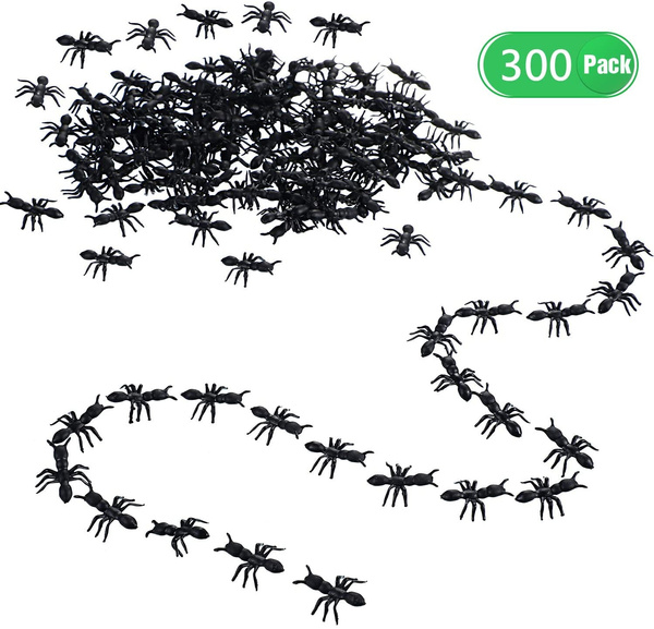 300 Pieces Fake Ants Prank Plastic Black Ant Bugs Joke Toys Realistic ...