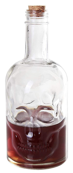 Large 30oz Skeleton Skull Whisky Vodka Scotch Liquor Cork Glass Bottle ...