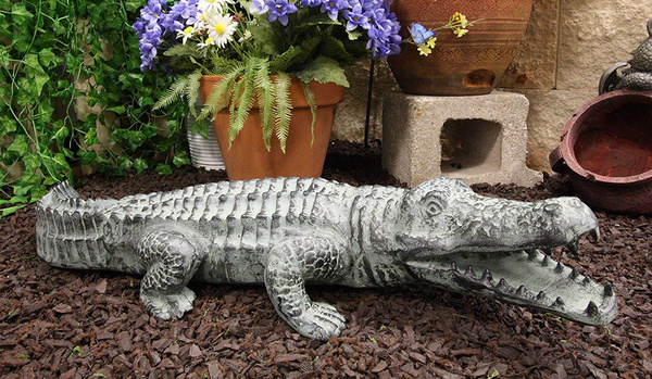 Ebros Gift Large 32" Long Aluminum Metal Realistic Snapping Alligator ...