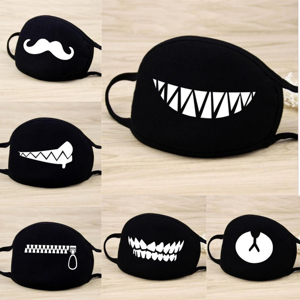 Cotton Dust Mask Cartoon Expression Teeth Muffle Face Respirator Anti ...