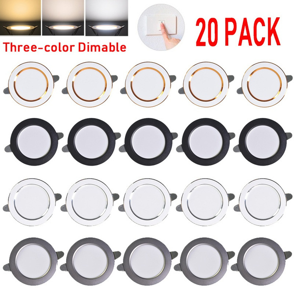 20pcs Downlight Natural White/Warm/Cold White Three Color Dimmable 5W ...