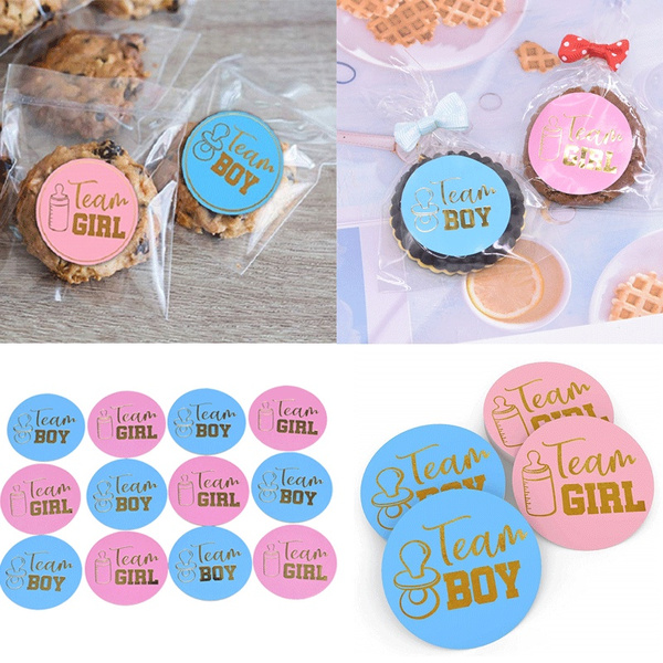 48Pcs Team Boy Girl Round Adhesive Sticker Label Baby Favor Seal Label ...