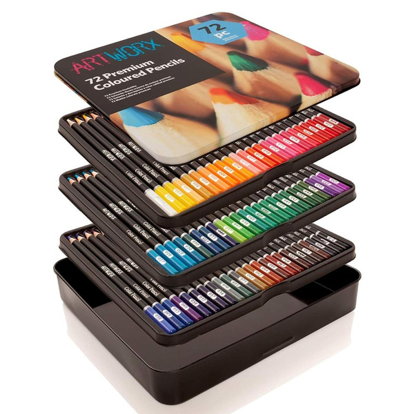 72 Colors high quality Set Iron Box Color Pencil HB Professional Sketch ...