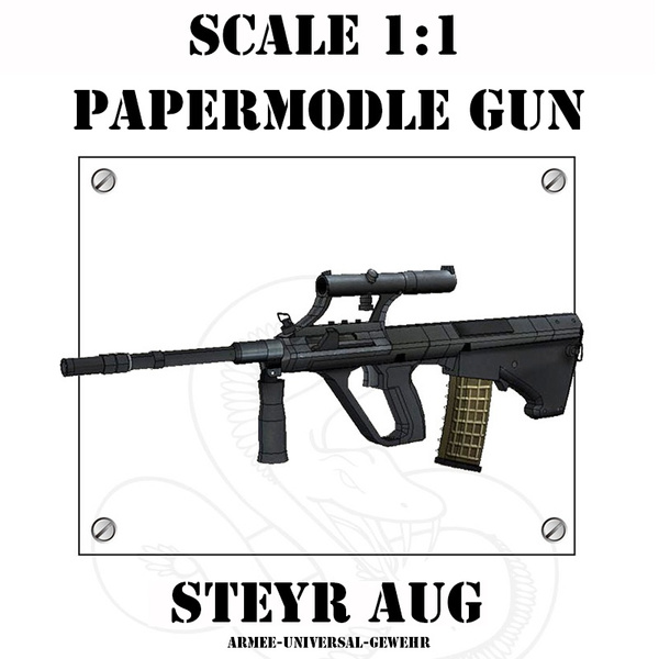 DIY Papercraft Steyr AUG Assault Rifle Papergun PaperModel 3D Puzzle ...