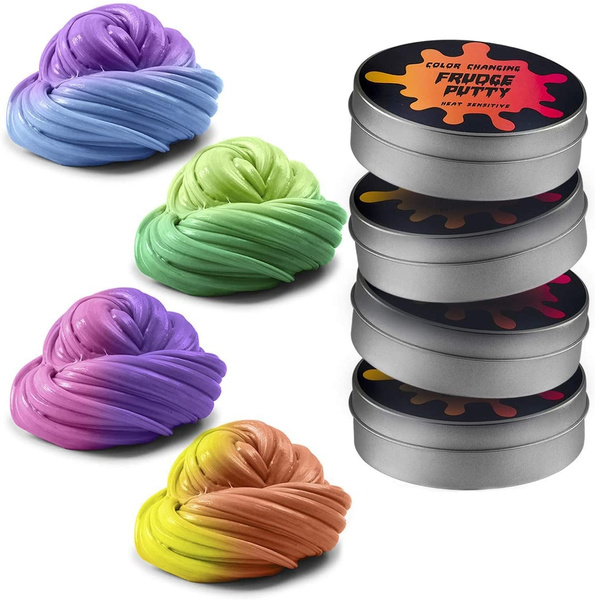 Squeeze Craft Color Changing Frudge Putty Heat Sensitive - 4 Pack Slime ...