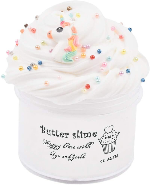 Pink Butter Slime Watermelon Charm, Blue Floam Slime Premade with ...