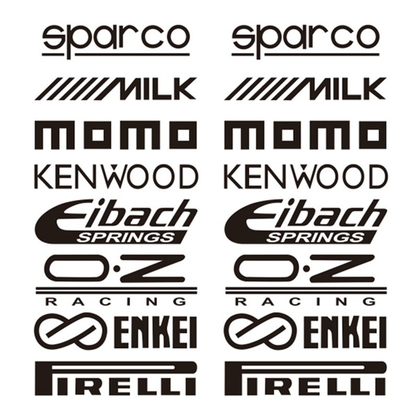 16PCS Car Decals Reflective Sticker Car Kit Sponsor Technical Auto ...