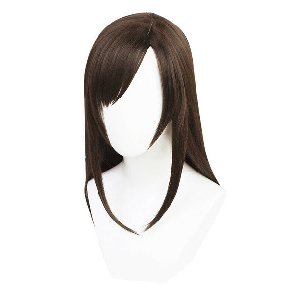 39″ 100cm Long Black Brown Tifa Lockhart Wig Side Parting Cosplay Wigs ...