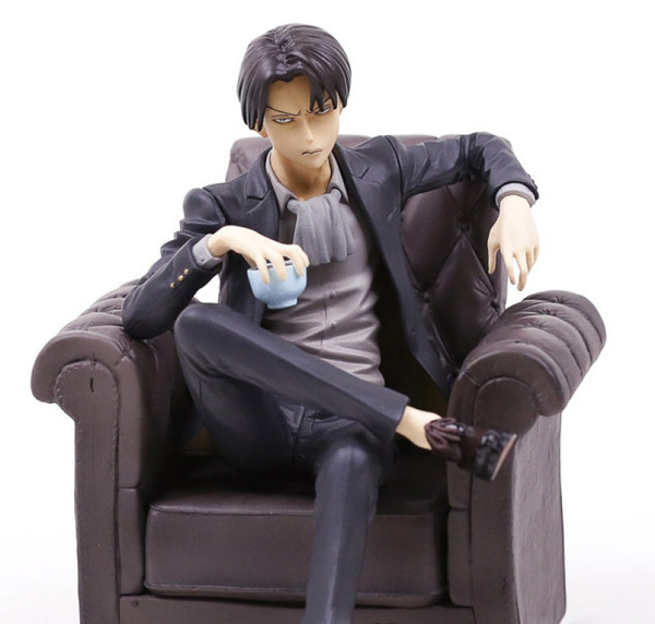 Attack on Titan Black Suit Levi Ackerman Sitting Sofa Ver. PVC Figure ...