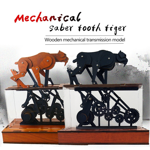 Wooden Mechanical Toy Industrial Wind Mechanical Gear Transmission Toy ...