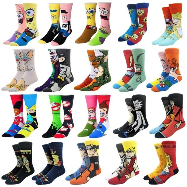 Funny Cartoon Anime Print AB Socks Creative Fashion Personalized ...