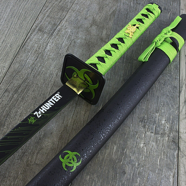 41" Zombie Apocalypse Biohazard Green Katana Samurai Sword W/ Scabbard ...