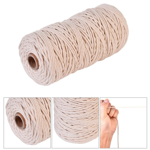 1mm-3mm Natural Cotton Twisted Cord Rope Craft Macrame Artisan String ...