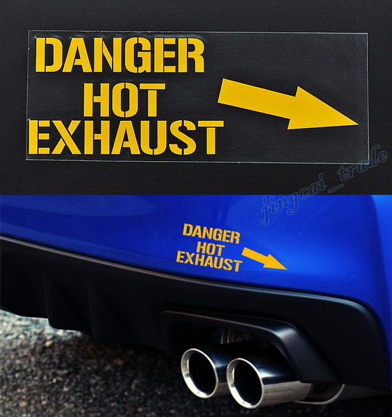 Yellow DANGER HOT EXHAUST Logo Car Auto SUV Emblem Badge Sticker Decal ...