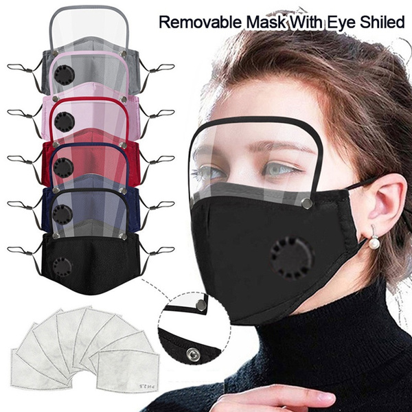 New 2020 Cotton Breathing Valve Removable Mask Dustproof Mask with Eyes ...