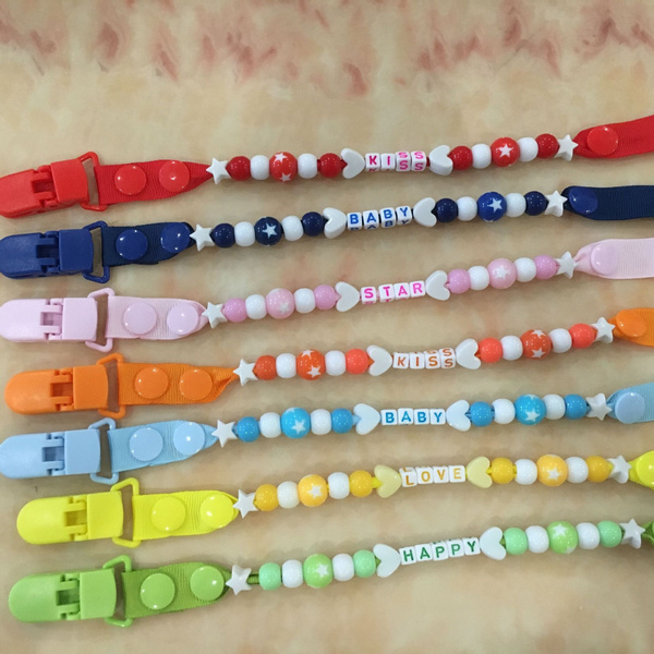 DIY Babys Candy Beaded Pacifier Holder Clip Newborn Nursing Teething ...
