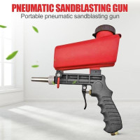 90psi Portable Gravity Sandblasting Gun Aluminium Pneumatic Sandblaster ...
