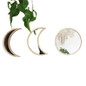 New Wooden Moon Phase Mirror Bohemian Wall Decoration for Room Natural ...