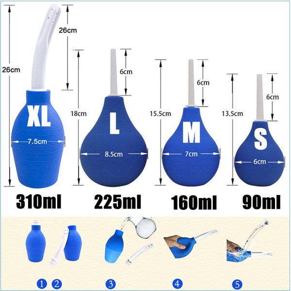 Unisex Women and Men Rectal Syringe Cleaning Stream Enema Douche Device ...