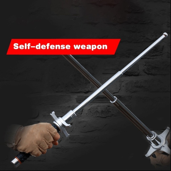 Three-section swing stick outdoor self-defense anti-knife baton self ...