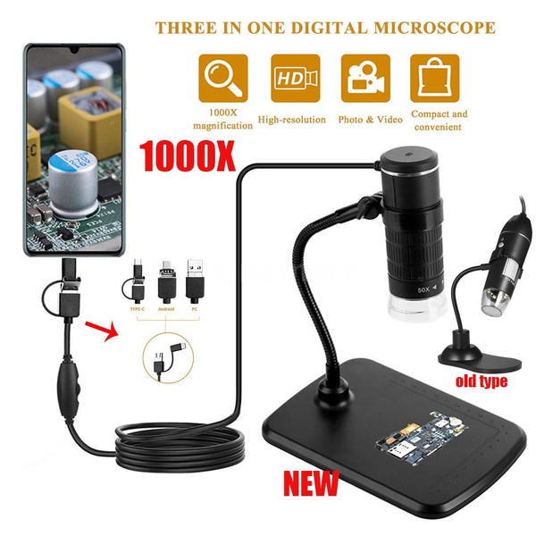 Three-in-one Mobile Phone Microscope TypeC Android Computer Digital ...