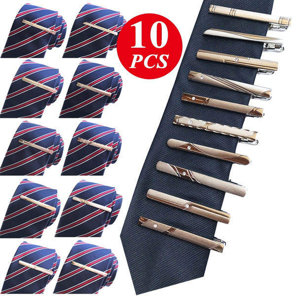 10PCS Men's Dress Tie Clips, Wedding Business Suit Fashion Metal ...