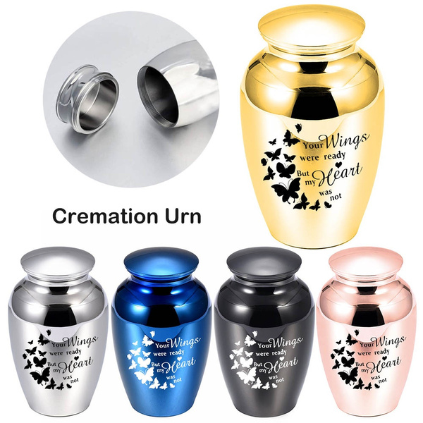Titanium Steel Cremation Urns, Ashes Keepsake Jar, Human/Pet Memorial ...