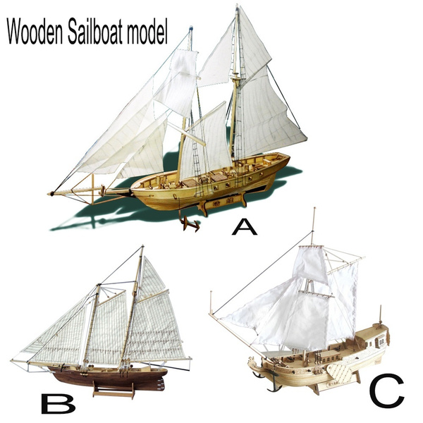 1pcs 2020 New Wooden Sailboat Ship Model Toy Home DIY Ship Model ...