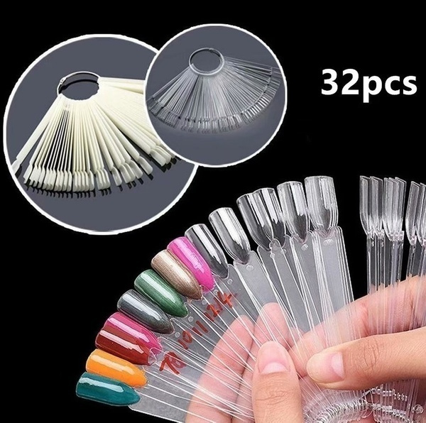 32 Colors Nail plate Template Plate Sector Shape Palette Color Display ...