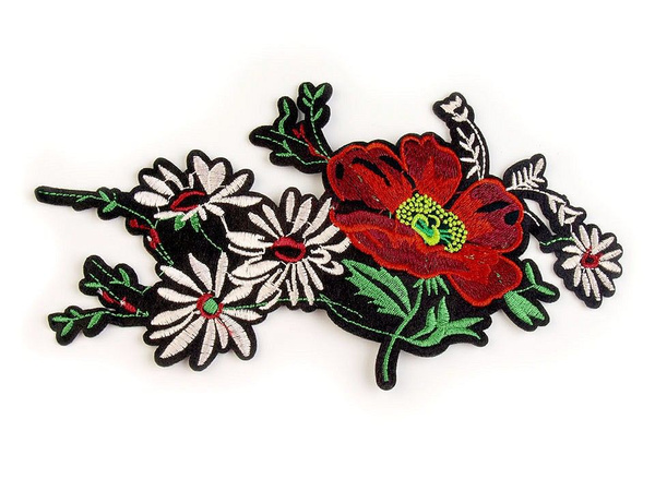 1pc 1 Red Iron On Patch For Jeans Flower / Rose Application Patches ...