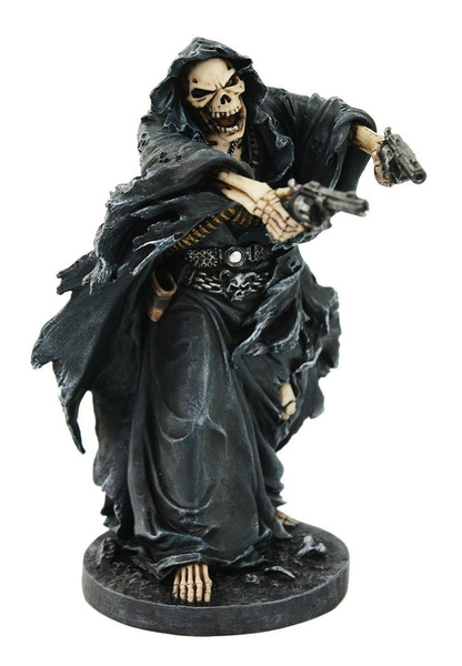 Gunslinger Assassin Grim Reaper Figurine Statue 9.5 Inch Death Skeleton ...
