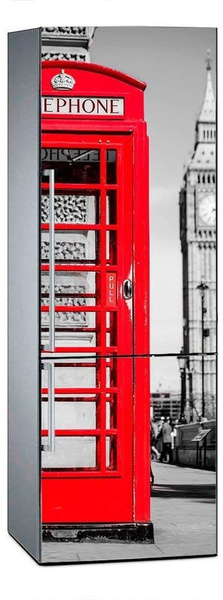 UK Red Telephone Booth Fridge Decals, Fridge Wraps, Fridge stickers ...