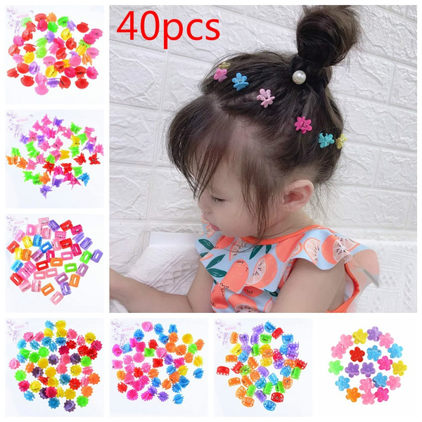 40pcs Cute Candy Color Children Baby Hair Clip Mini Claw Clip Beautiful ...