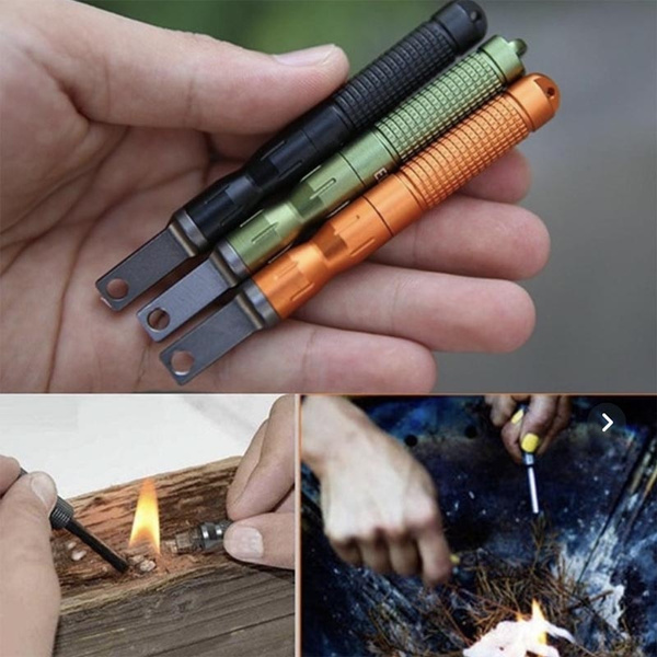 Outdoor Emergency Survival Stone Fire Starter Flint Striker Lighter Kit ...