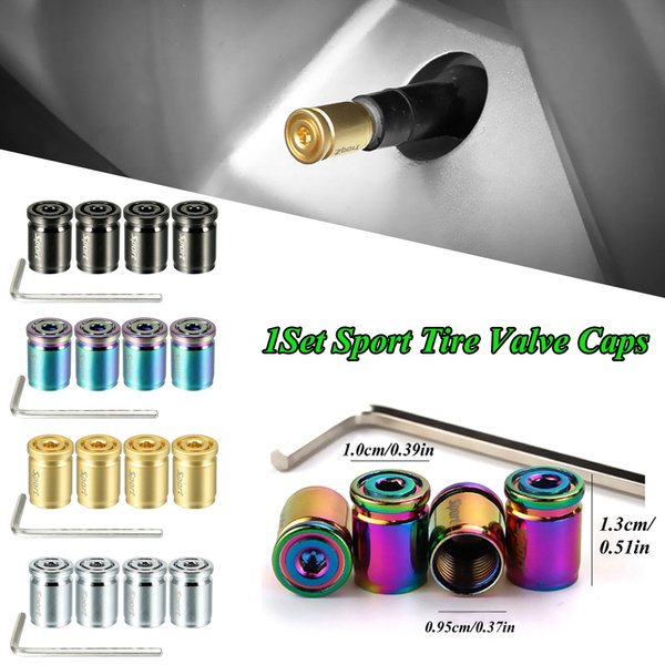 1Set Anti Theft Sport Car Wheel Tire Valve Stem Air Cover Caps Fit For ...