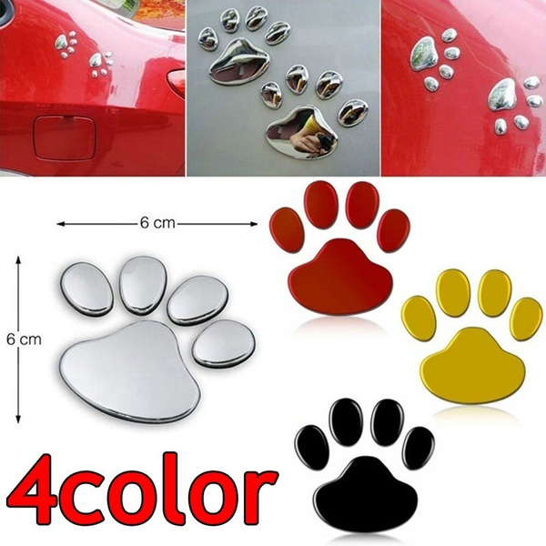 2/4pcs Cool Design Paw Car Stickers 3D Animal Dog Cat Bear Footprints ...