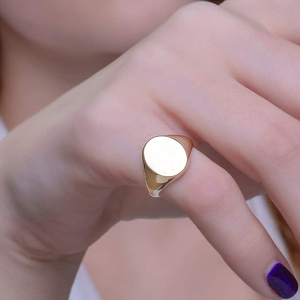 Stainless Steel Engraved Signet Ring for Men Women | Wish