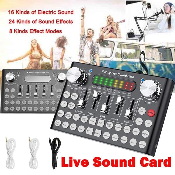 Professional Sound Card Microphone Voice Music Audio USB Headset ...