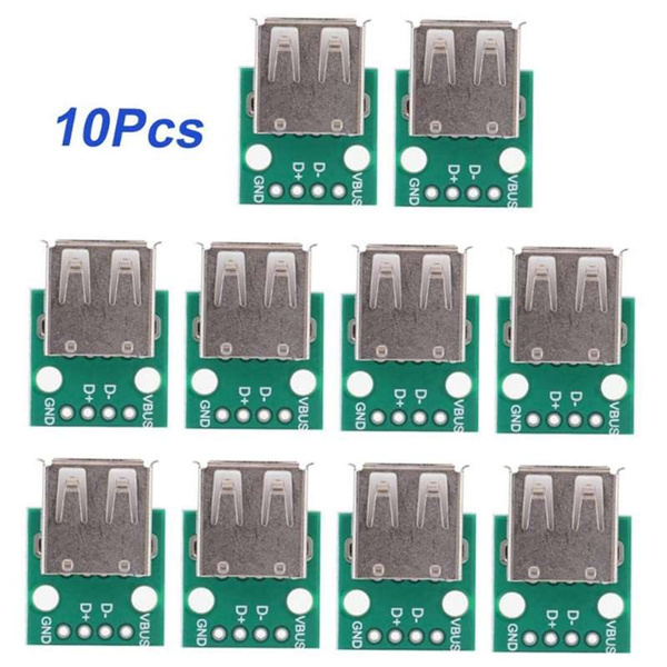 10PCS USB Female Socket Board Connector USB PCB Socket USB Connector ...