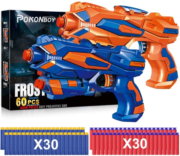 POKONBOY 2 Pack Blaster Guns Toy Guns for Boys with 60 Pack Refill Soft ...