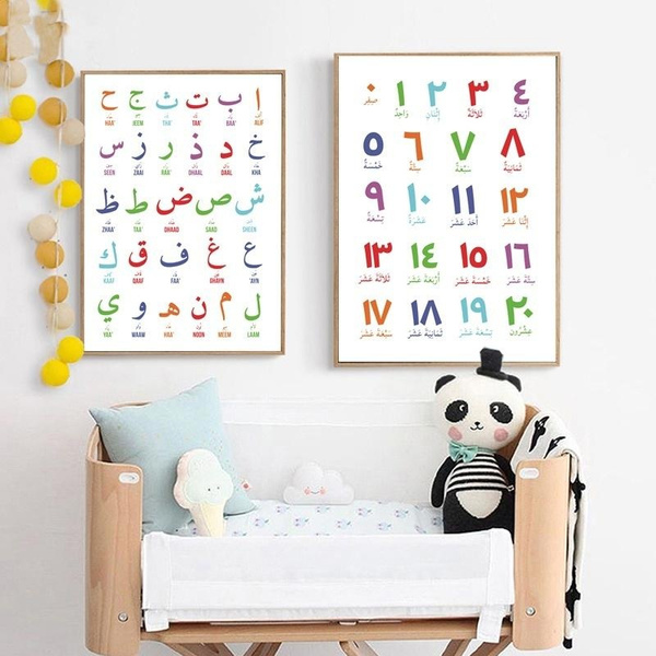 Arabic Islamic Wall Art Canvas Painting Arabic Letters Alphabets ...