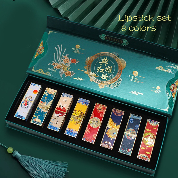 Chinese Style Carved Lipstick Set 8 Moisturizing Moisturizing Lipsticks ...
