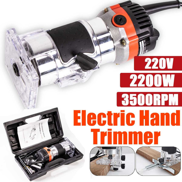 220V 2200W Electric Hand Trimmer Wood Laminate Router 6.5mm Woodworking ...