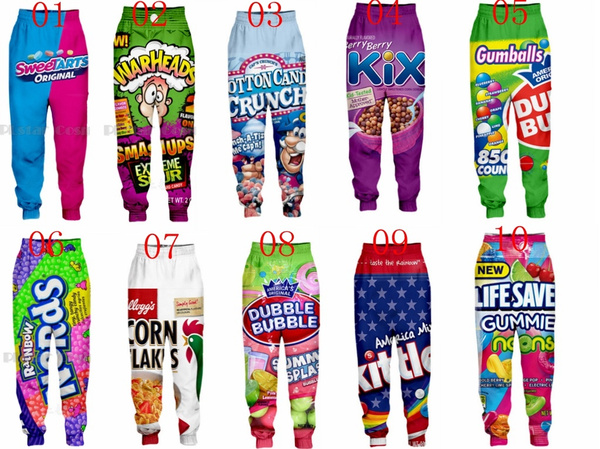 Newest candy Snack bag chocolate sauce Pants men/women Novelty 3d cool ...